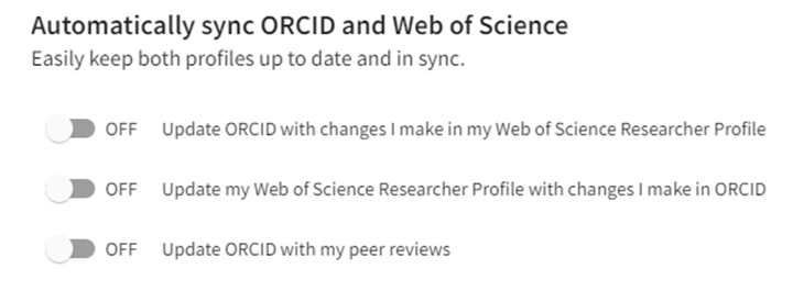 Web of Science Researcher Profile Settings – Web of Science