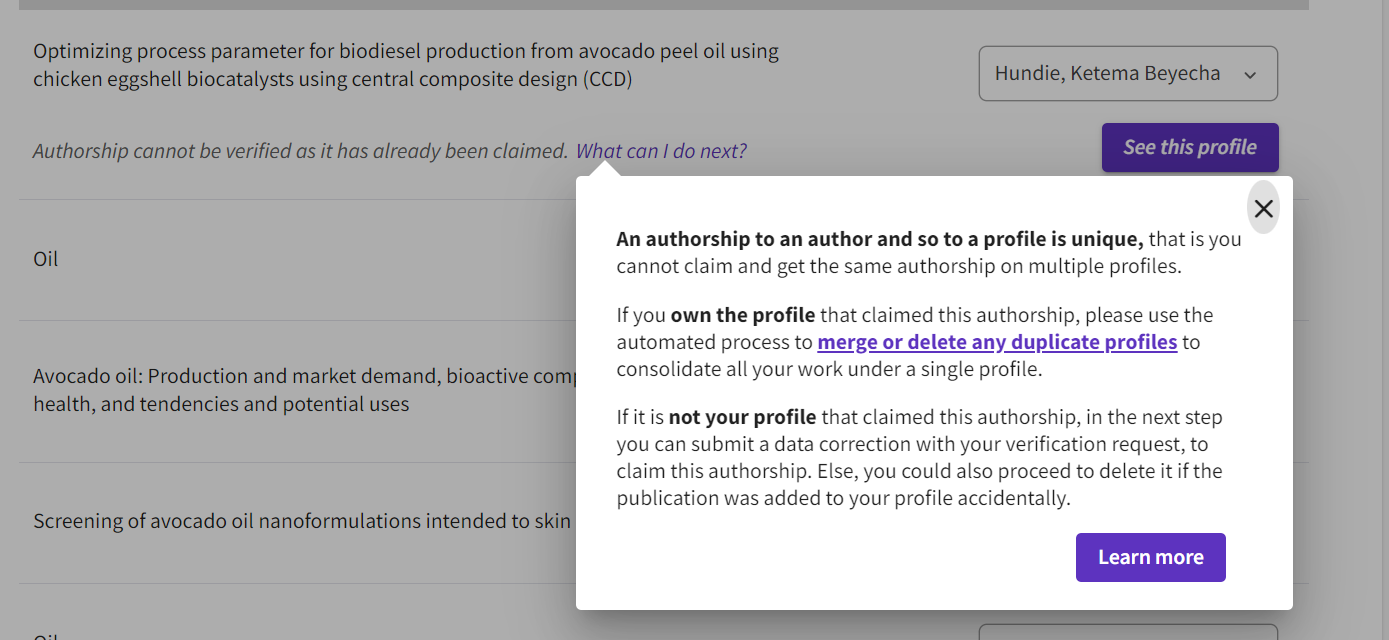 About Manual authorship verifications – Web of Science