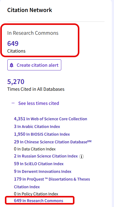 Research Commons – Web of Science