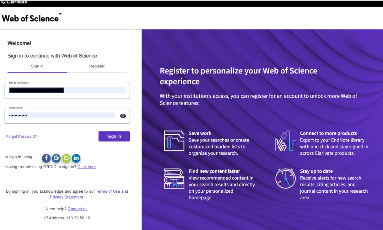Frequently Asked Questions on 'Revised ORCID connection' – Web of Science