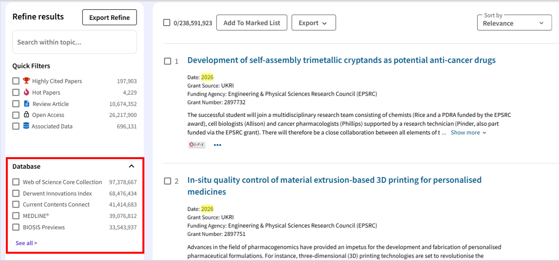 All Databases Search – Web of Science